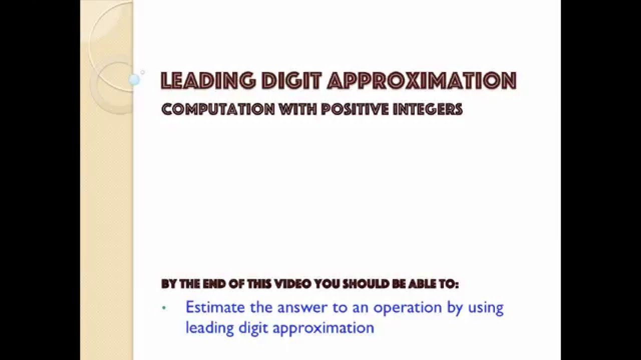 U1L8V2 Leading digit approximation - YouTube