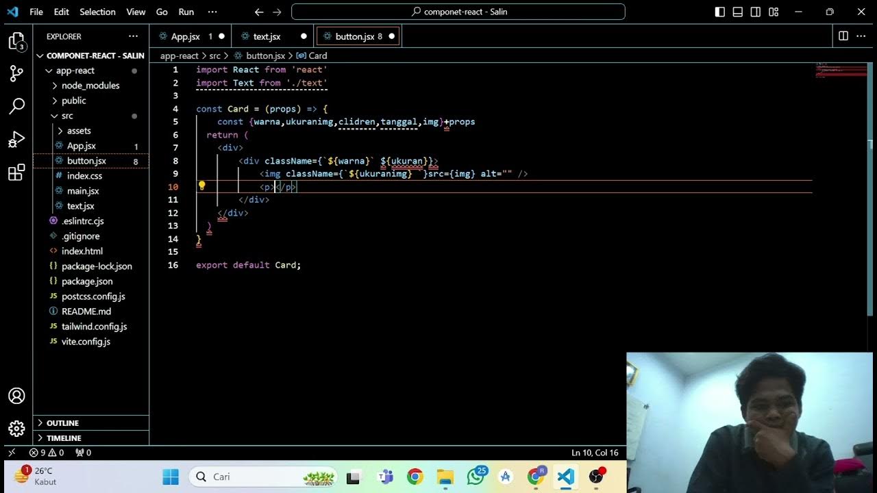 Membuat komponen dan Props di React.js - YouTube