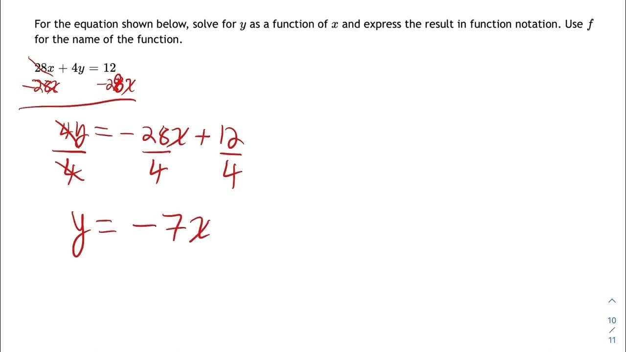 Function Notation Linear Function - YouTube