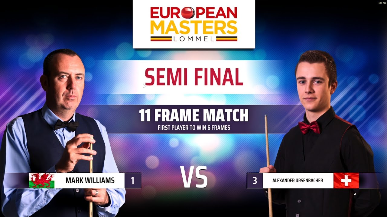 Snooker European Masters Semi Final Alexander Ursenbacher vs Mark ...