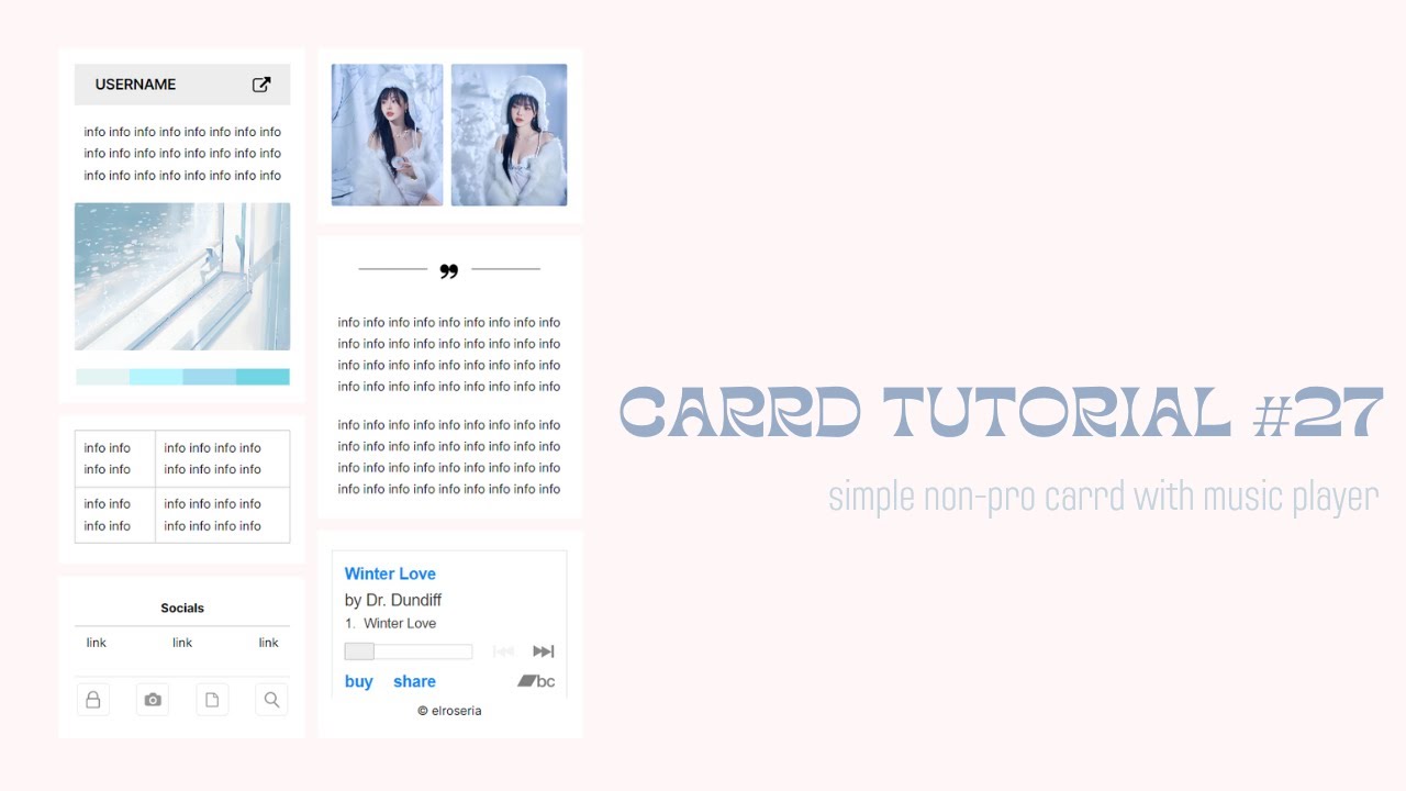simple non-pro carrd with music player tutorial #27 © elroseria - YouTube