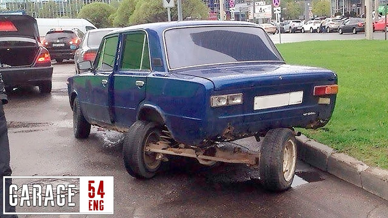 We tie a Lada to a concrete block and drive away - YouTube