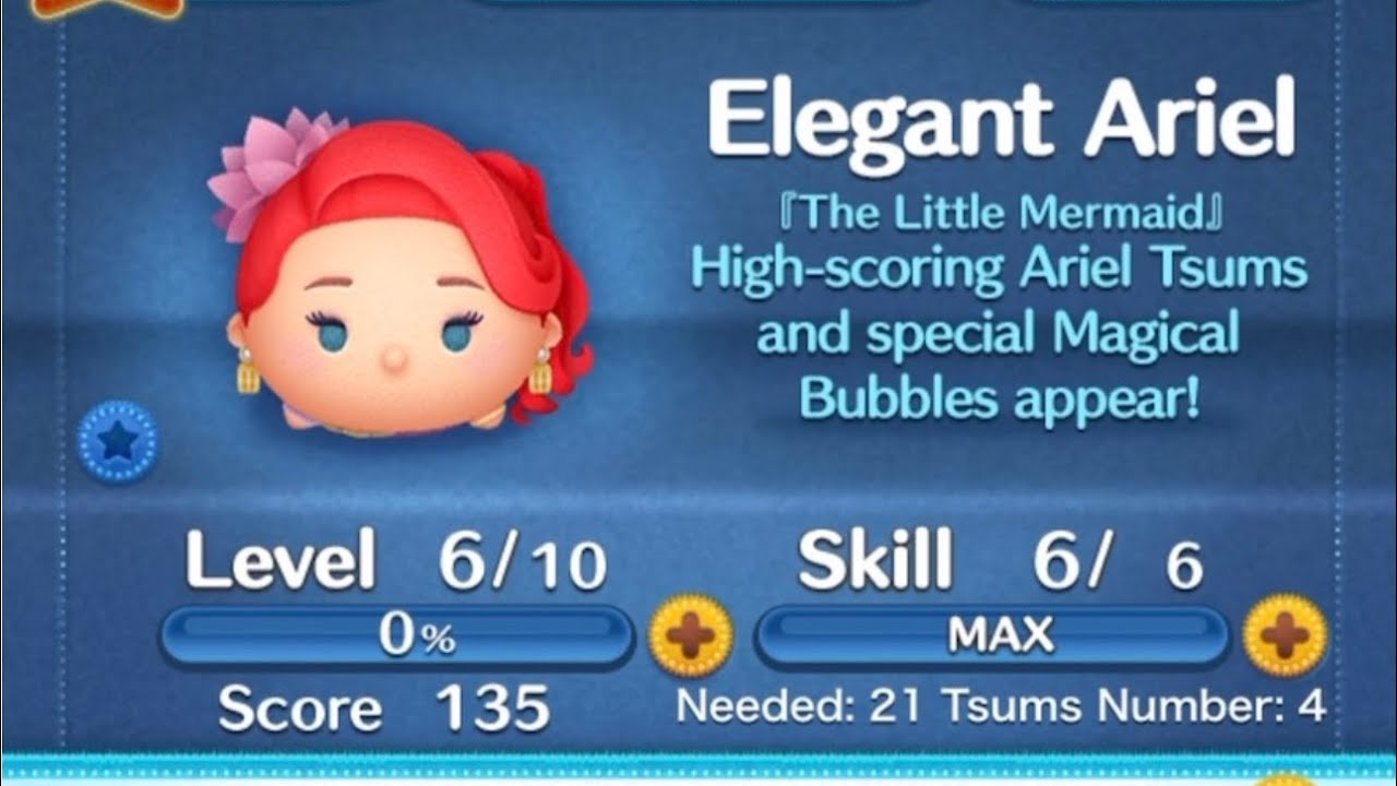 Elegant Ariel | Skill 6 | Disney Tsum Tsum Gameplay - YouTube