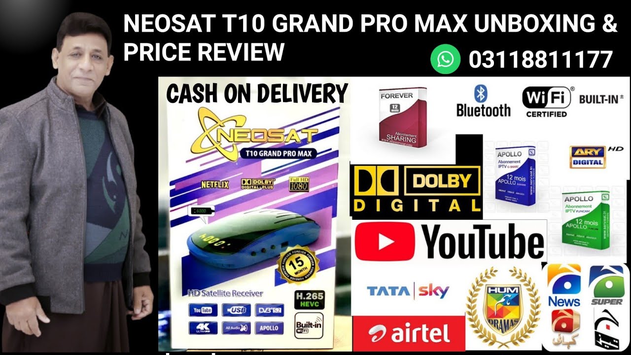 Neosat T10 Grand Pro Max Built-in Wi-Fi Dolby Atmos Unboxing & Price ...