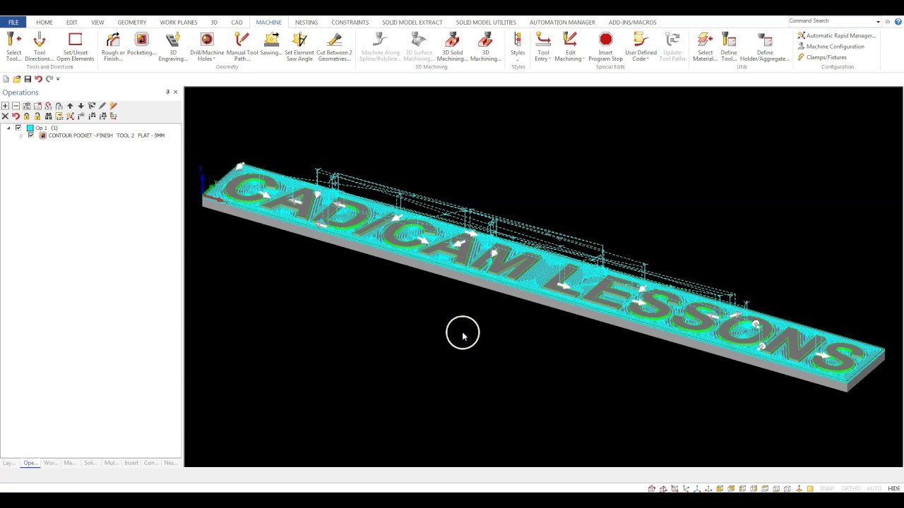 Alphacam Solid Model Extract - Contour Around Picked Faces - YouTube