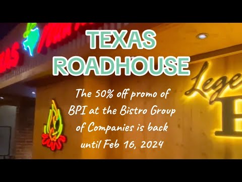 Texas Roadhouse PH, BPI promo is back! - YouTube