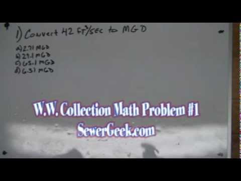 Wastewater Collection Math Problem #1 SewerGeek - YouTube