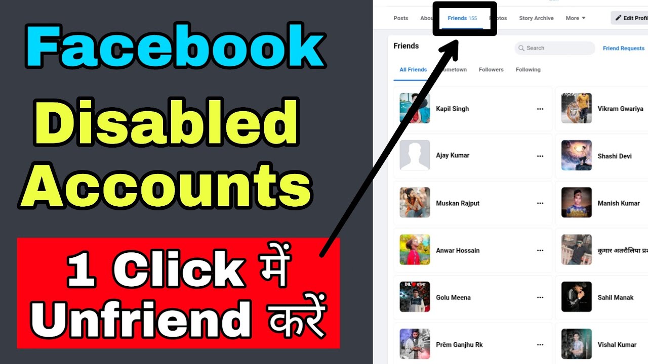 How To Unfriend Disabled Accounts On Facebook 2021 | How To Remove ...