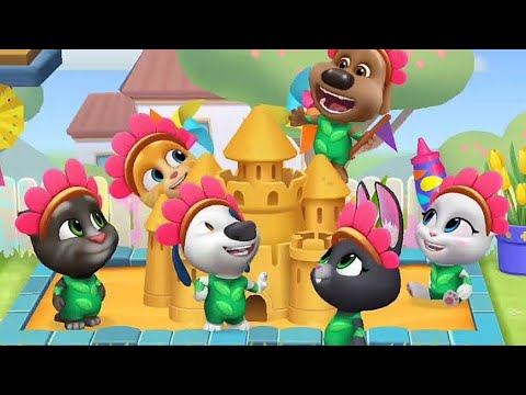 My Talking Tom Friends New Spring update Making Sand Castle Gameplay ...