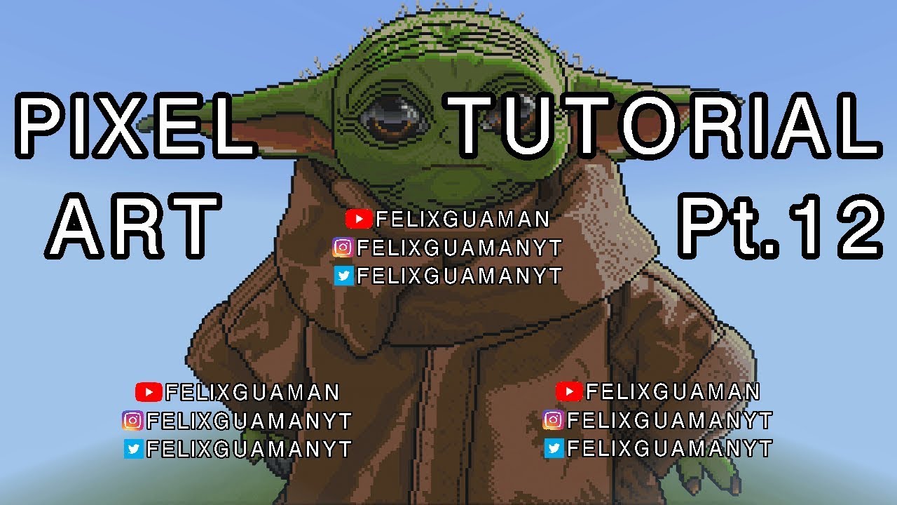 Minecraft Pixel Art Tutorial - Grogu (Star Wars) Part 12 - YouTube