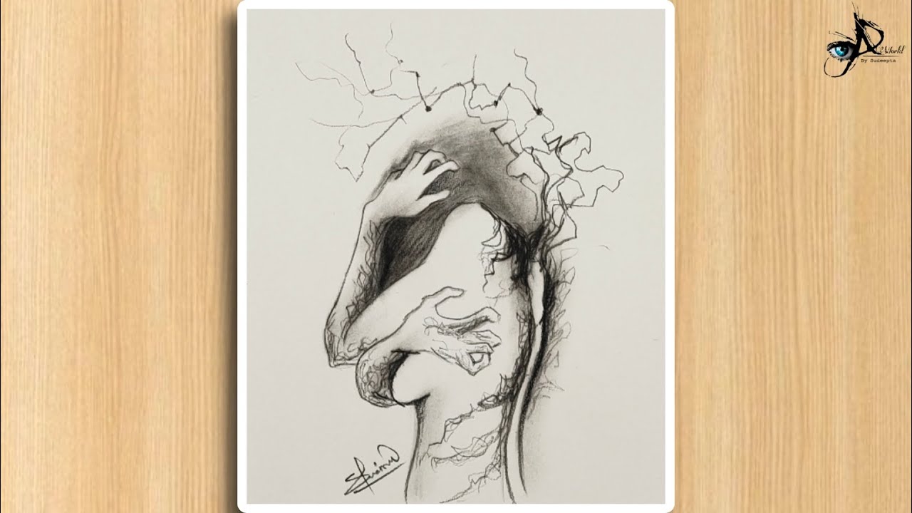 How to draw - A woman who is a victim of lust is dying everyday drawing ...