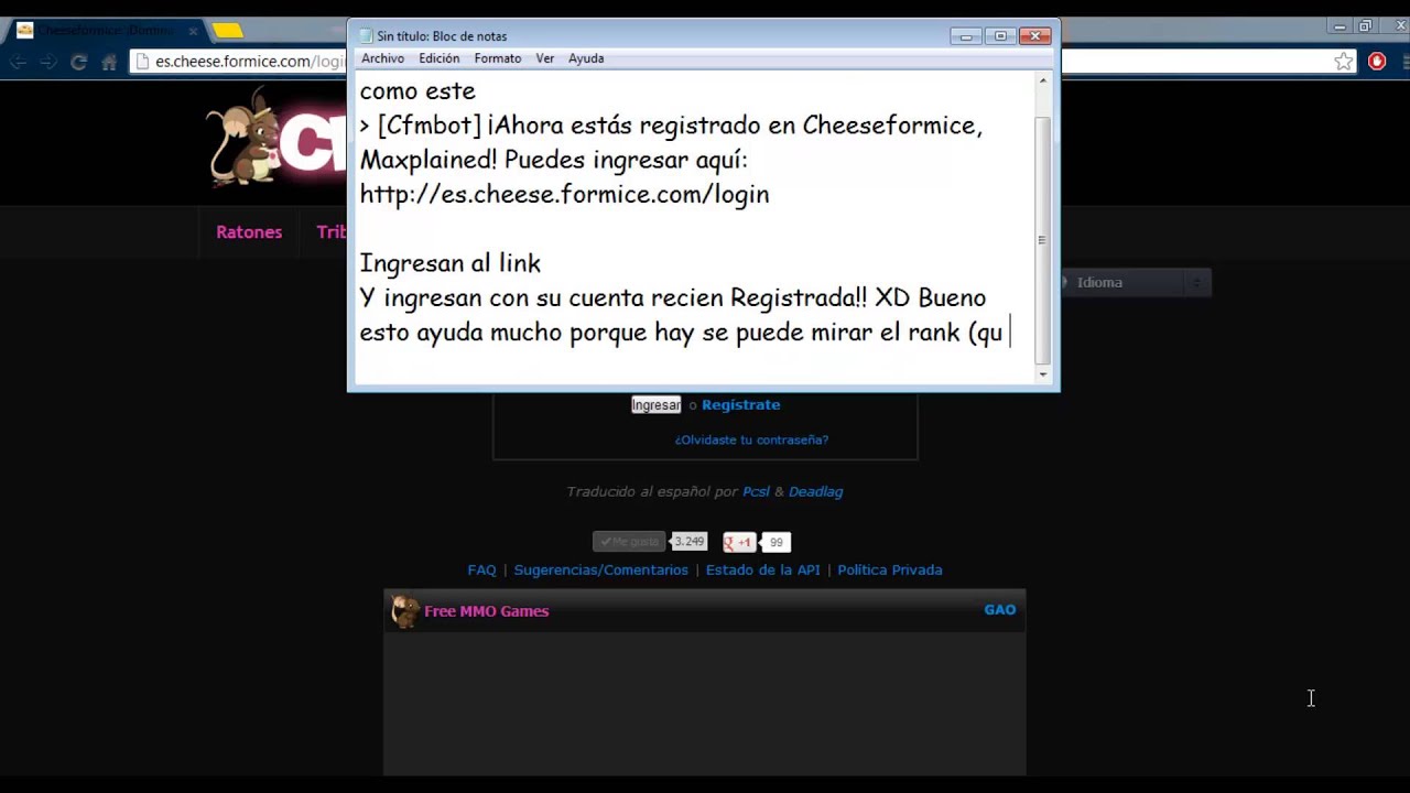 Registrarse - CheeseForMice(CFM) - YouTube