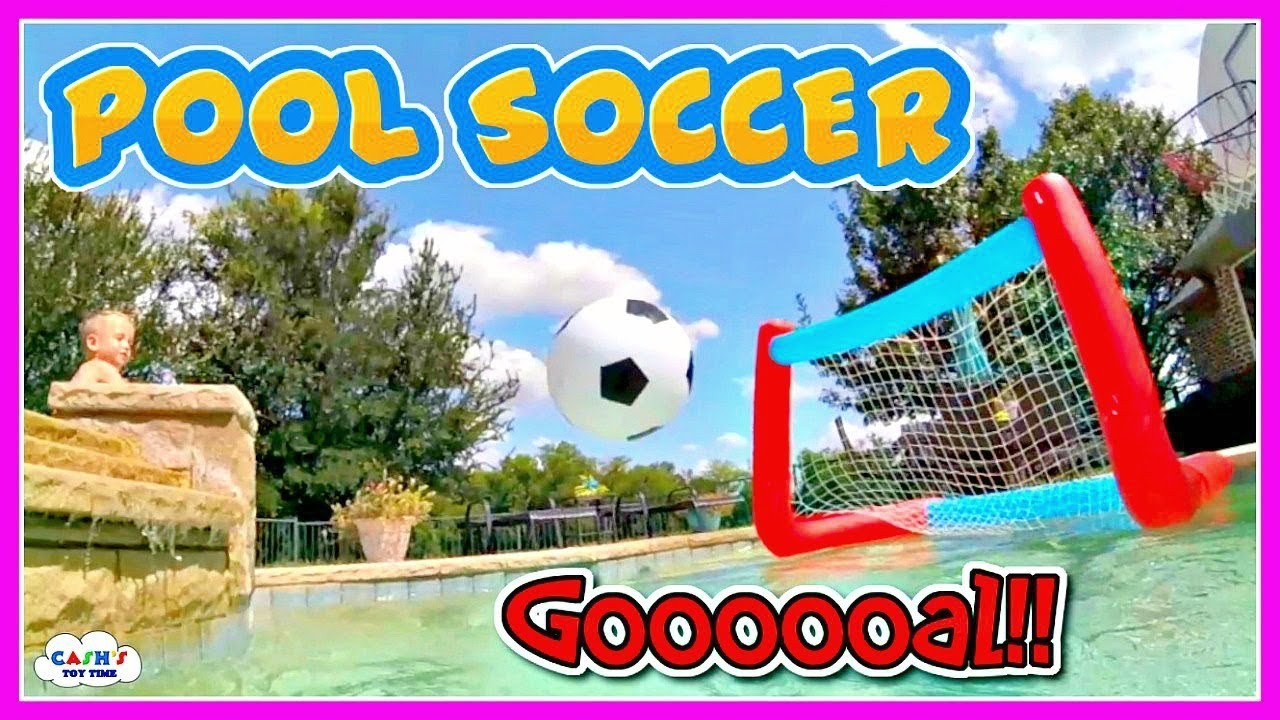 Inflatable POOL SOCCER Ball & Goal Toy Review - YouTube