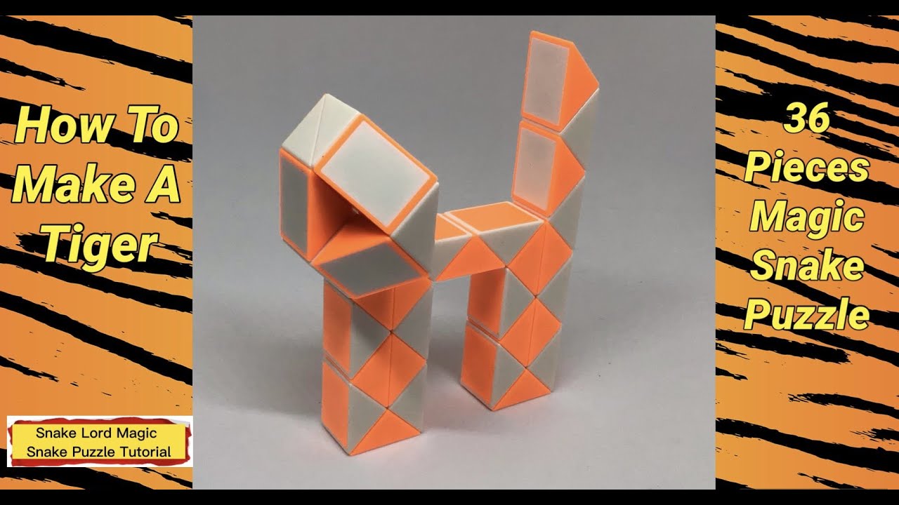 Tiger - 36 Pieces Magic Snake Puzzle - 魔 尺 36 段 - YouTube