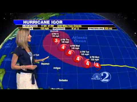 TS Julia Forms; Hurricane Igor Intensifies - YouTube