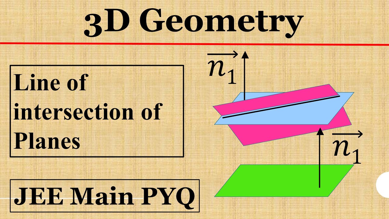 33. 3D Geometry | Intersection of Planes | JEE Main PYQ | IIT JEE Maths ...