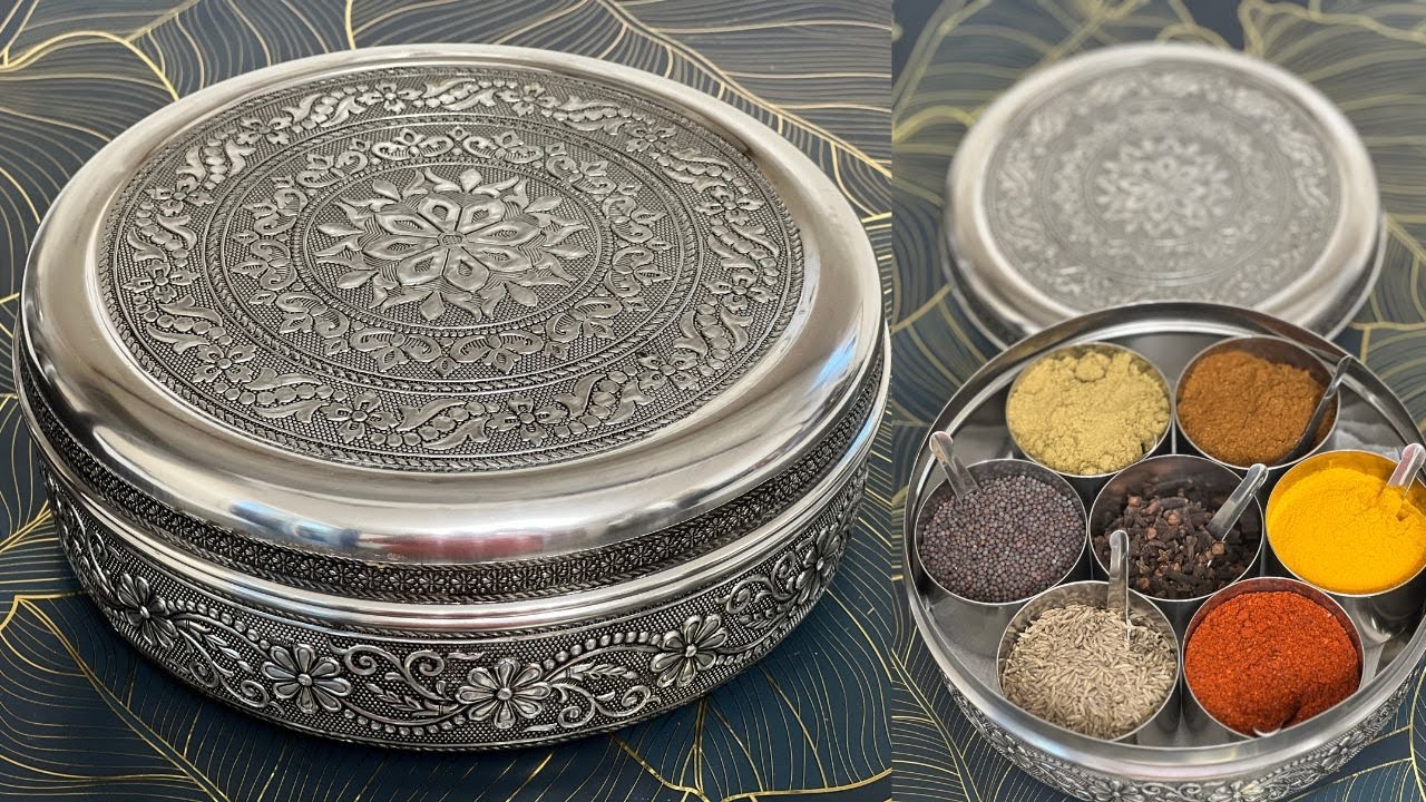 Spice box | Masala dabba | Garam masala box | Stainless steel masala ...