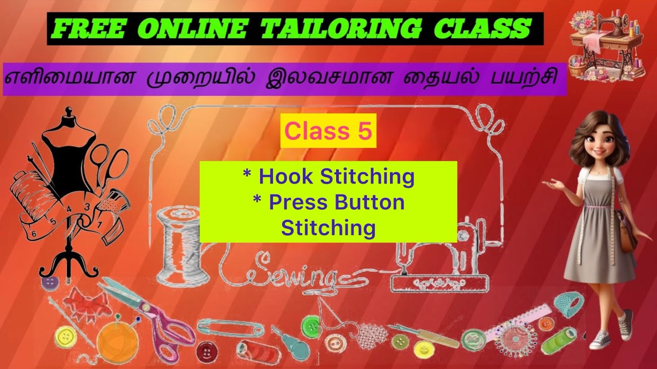 Online tailoring class - How to Stitch Hooks & Eye | Press Buttons for ...