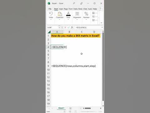 How do you make a 3X3 matrix in Excel || Excel Tricks || #shorts - YouTube