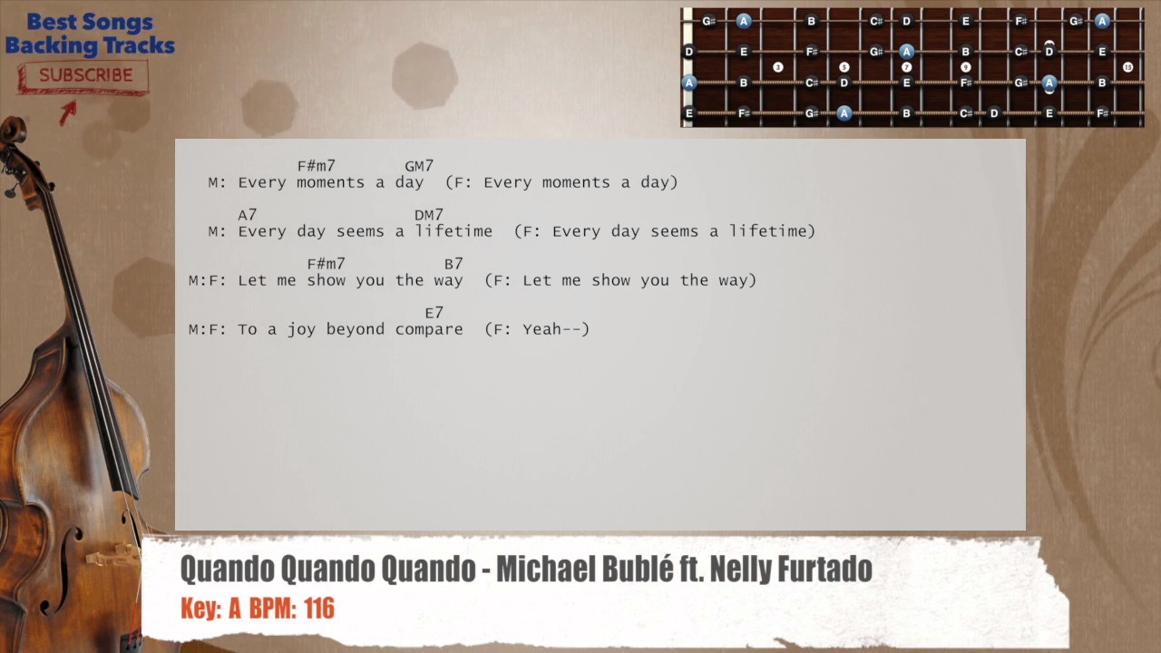 🎻 Quando Quando Quando - Michael Bublé ft. Nelly Furtado Bass Backing ...