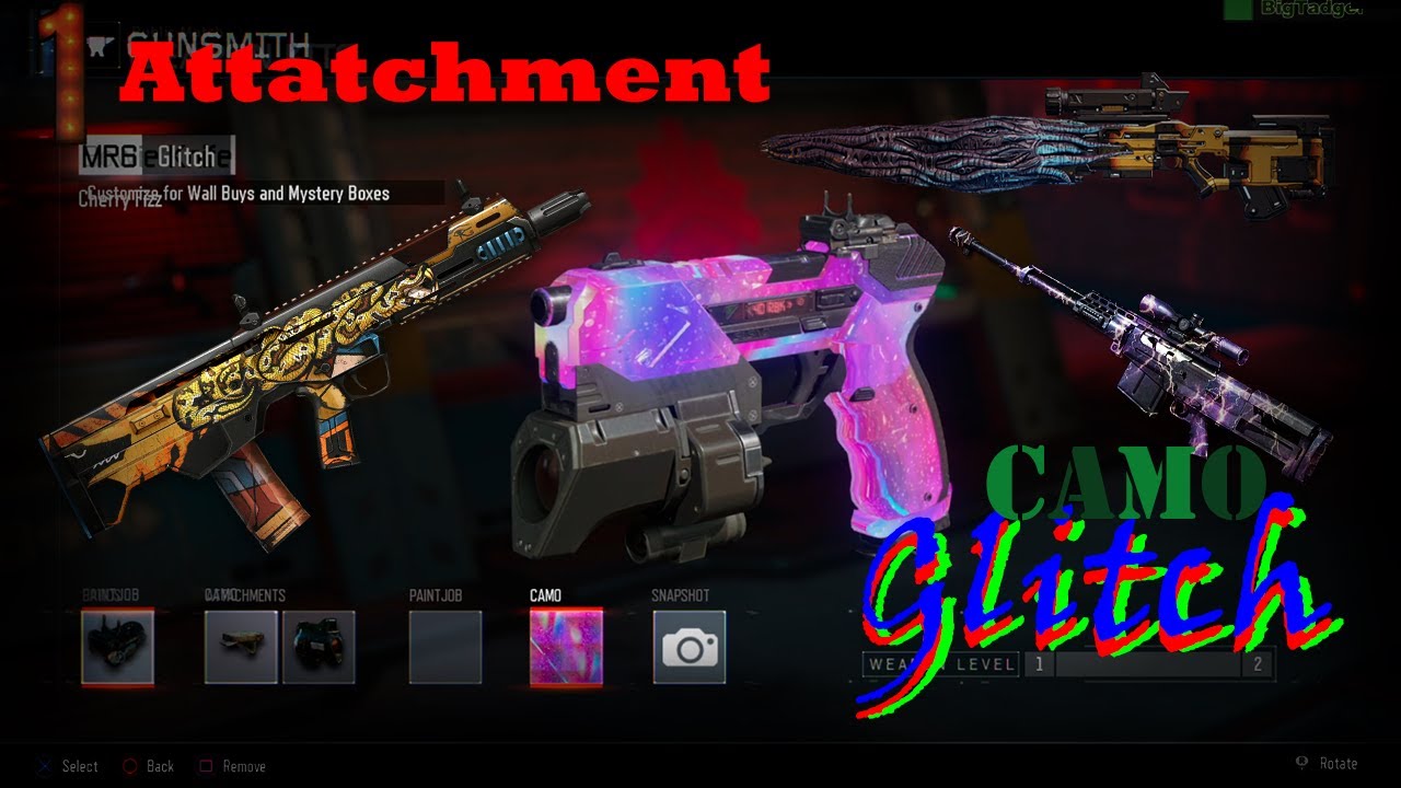 COD BO3 ZOMBIES CAMOS AND ATTATCHMENTS ON DLC & STARTING ROOM WEAPONS ...