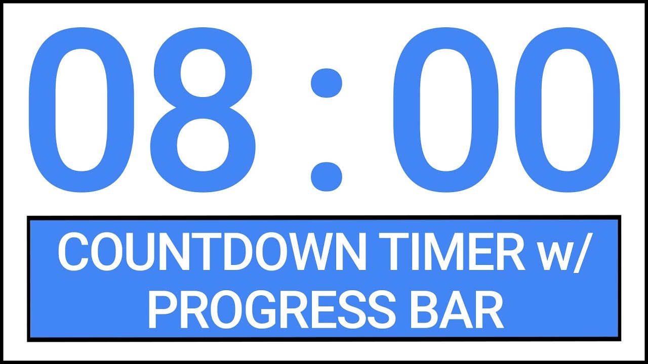 8 min Countdown Timer w/ Progress Bar #Timer #Countdown - YouTube