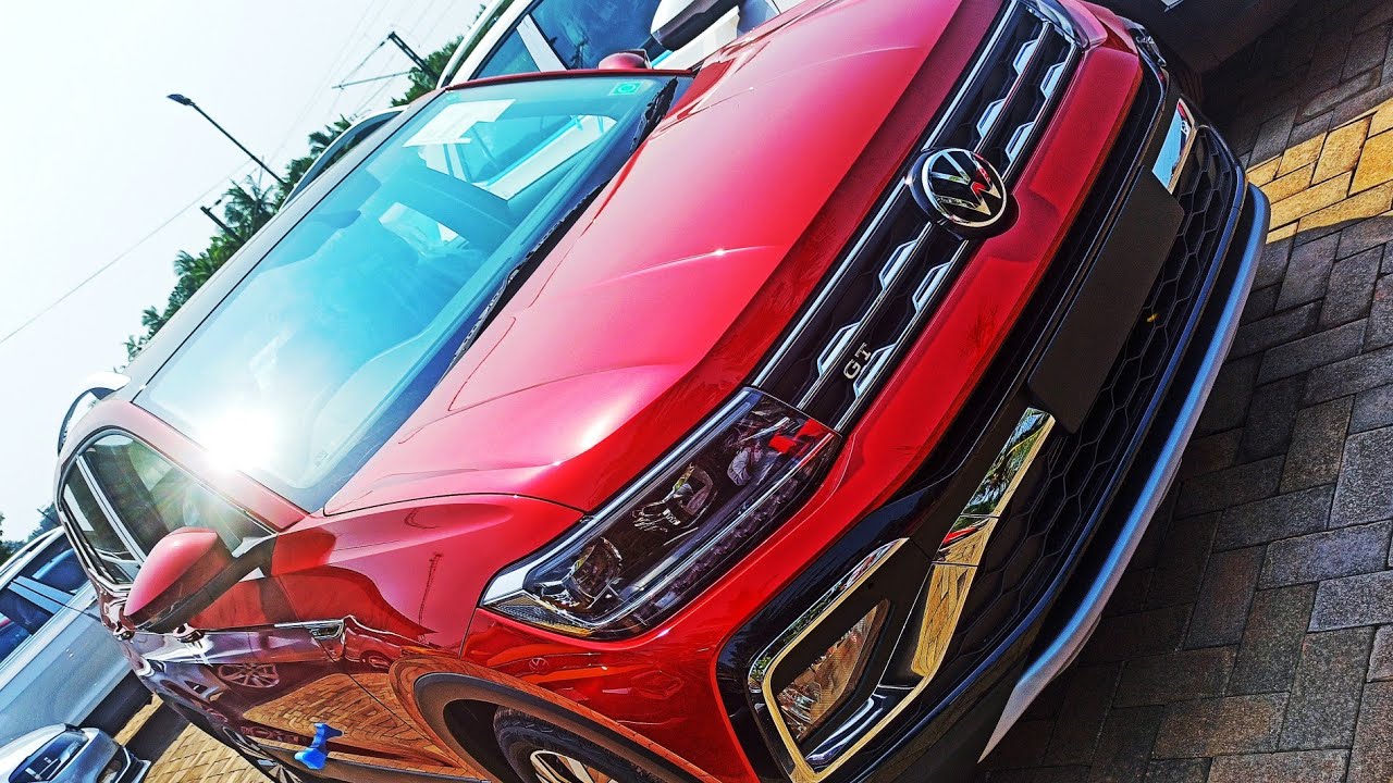 Taigun Wild Cherry Red Looking Amazing ️ | Volkswagen Taigun GT + Red ...