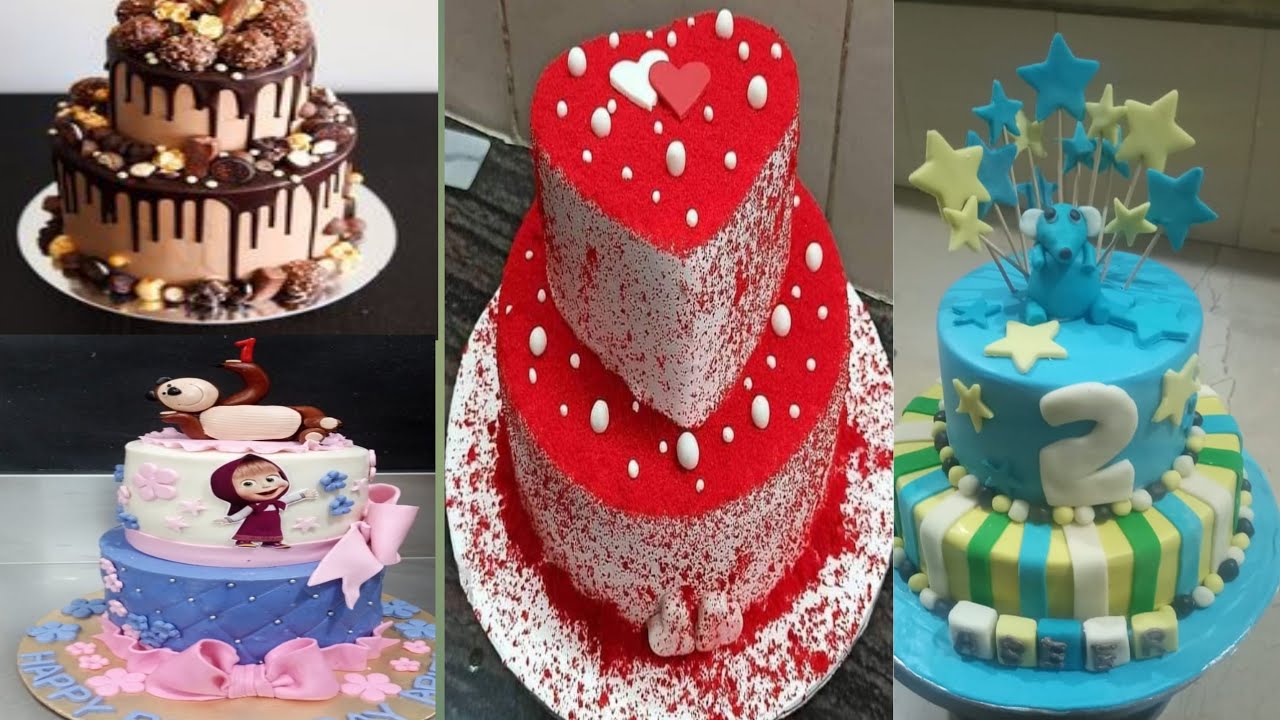 tow step cake design || 2 step cake designs|| AN Cake Design - YouTube