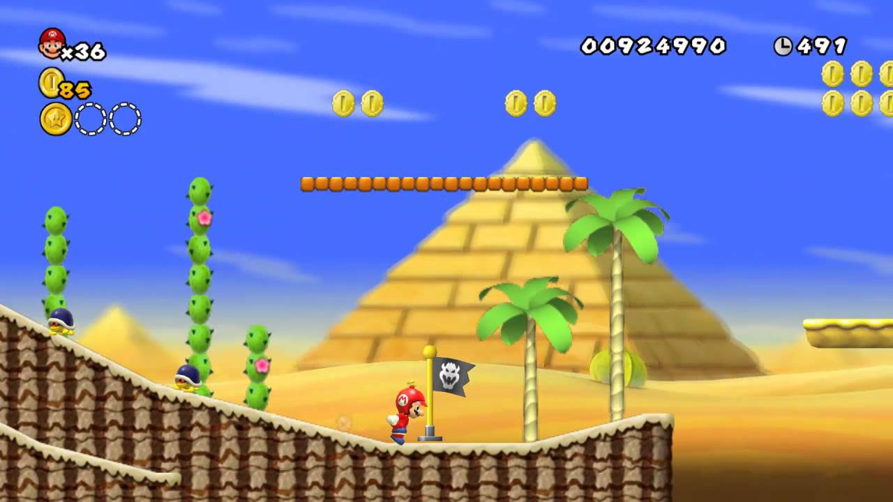Newer Super Mario Bros. Wii - 2-9 Pillar Pass - Star Coins and Secret ...