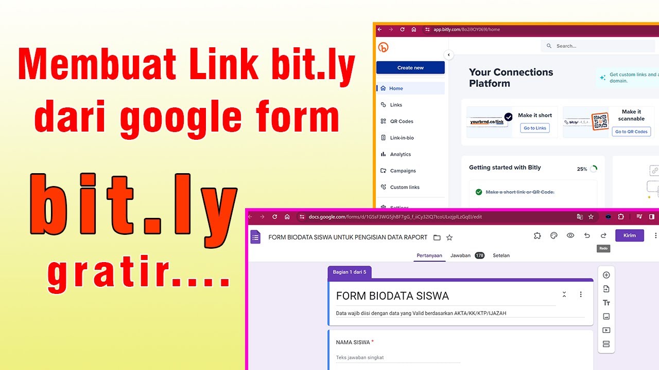 Cara Membuat Link bit.ly dari google form - YouTube
