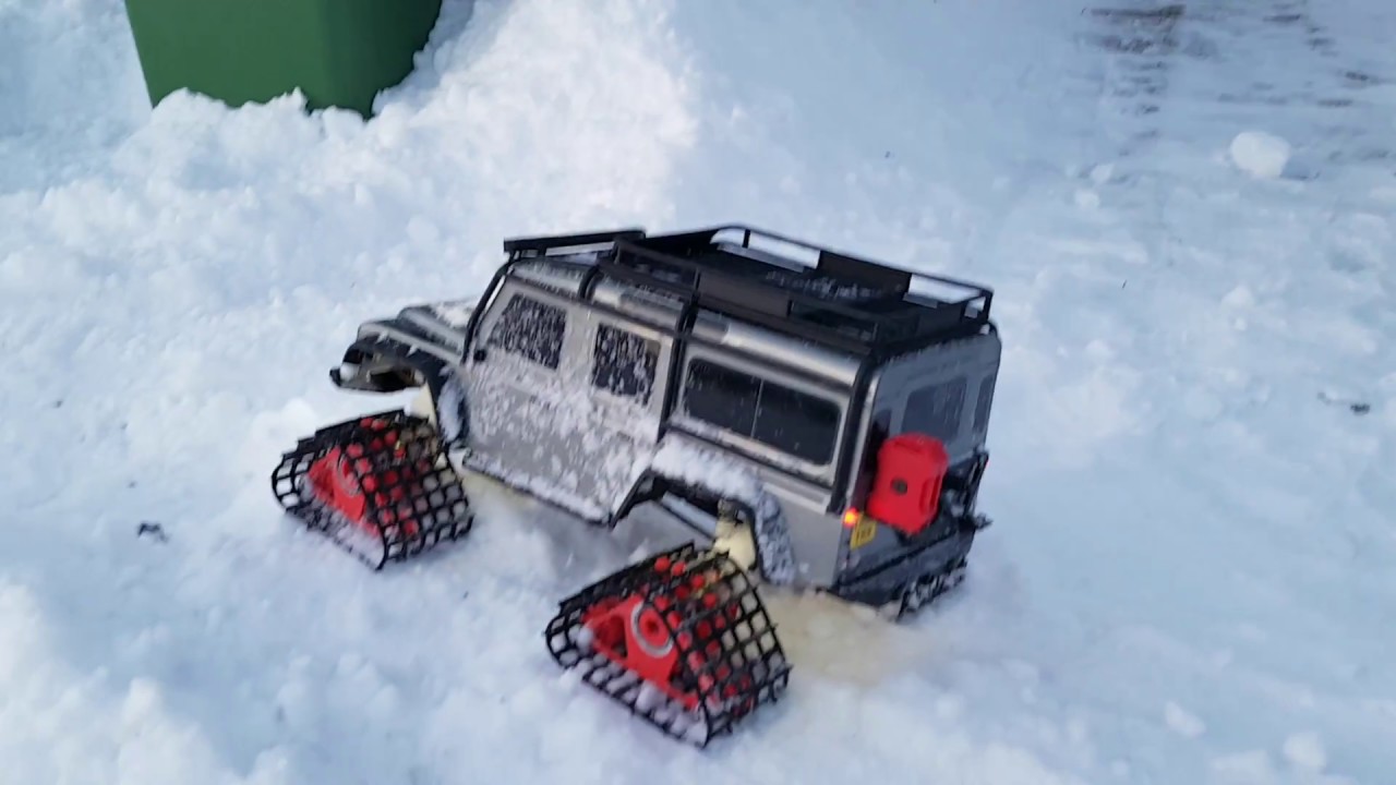 TRX-4 Snow tracks, test run - YouTube