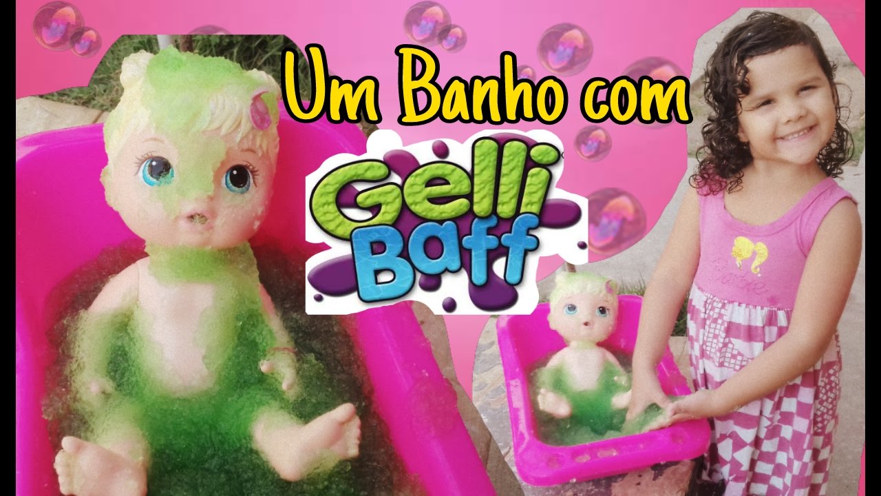 Diversão e banho com GELLI BAFF - BABY ALIVE Em Português - YouTube