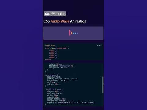 audio wave animation in css #webwithcode @webwithcode #html #css #javascript #code #coder # ...