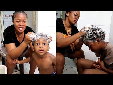 My girls Hair wash day - YouTube