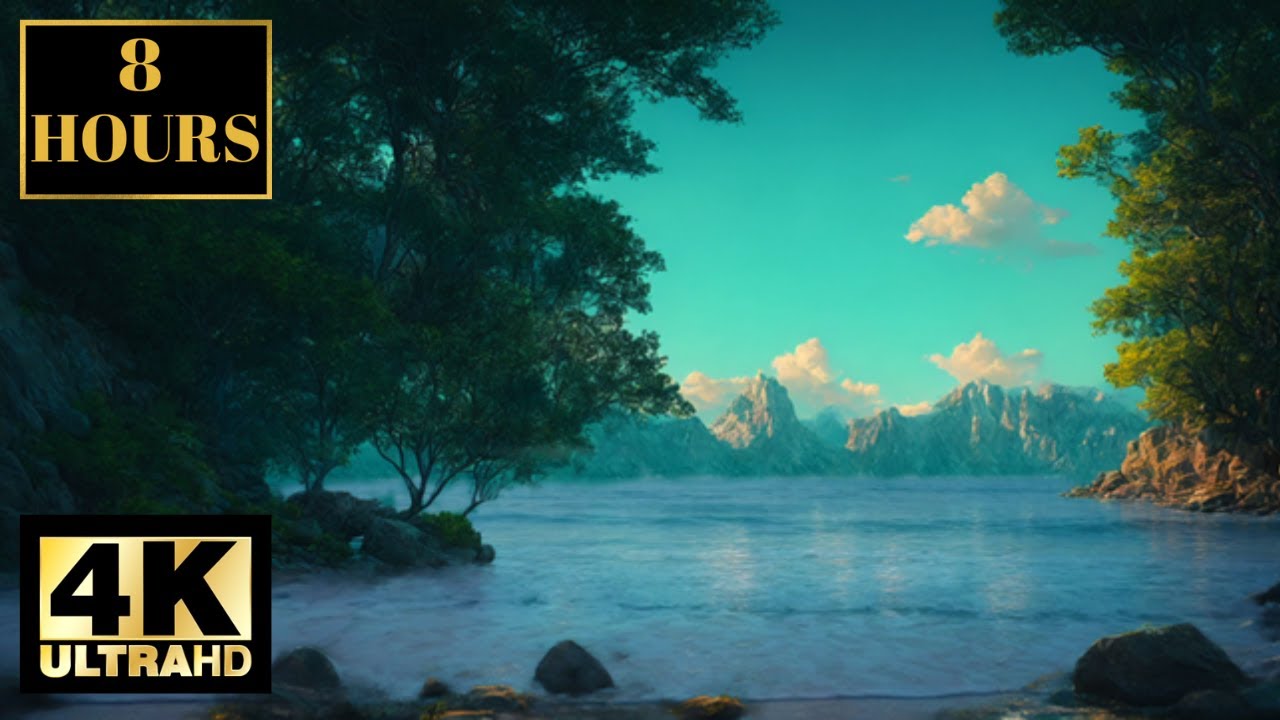 Nature Trees Mountains Waves Wallpaper Screensaver 8 HOURS Relaxing ...