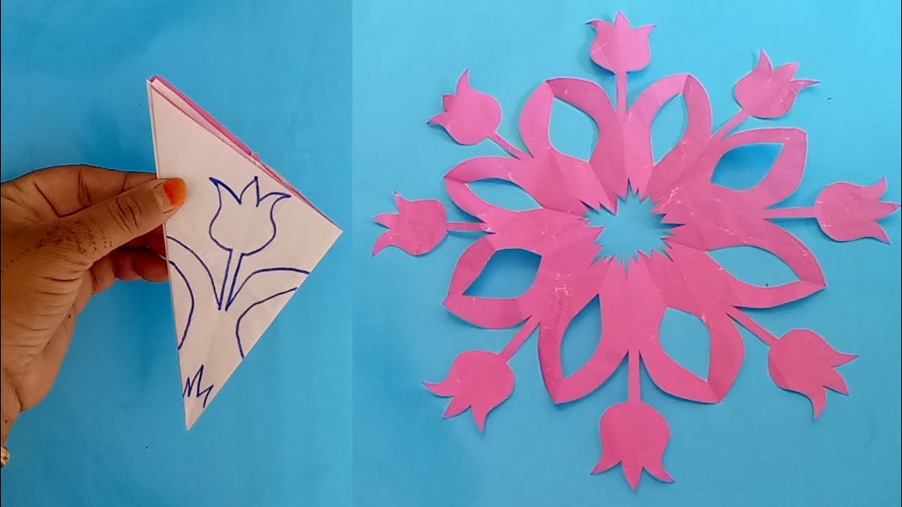 Easy Paper Tulip 🌷 Design Cutting Art ll Origami Paper Craft ll Shayaan ...