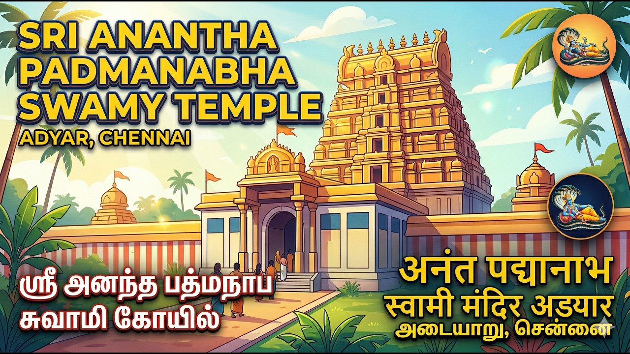 Sri Anantha Padmanabha Swamy Temple Adyar Chennai अनंथा पद्मनाभा टेम्पल ...