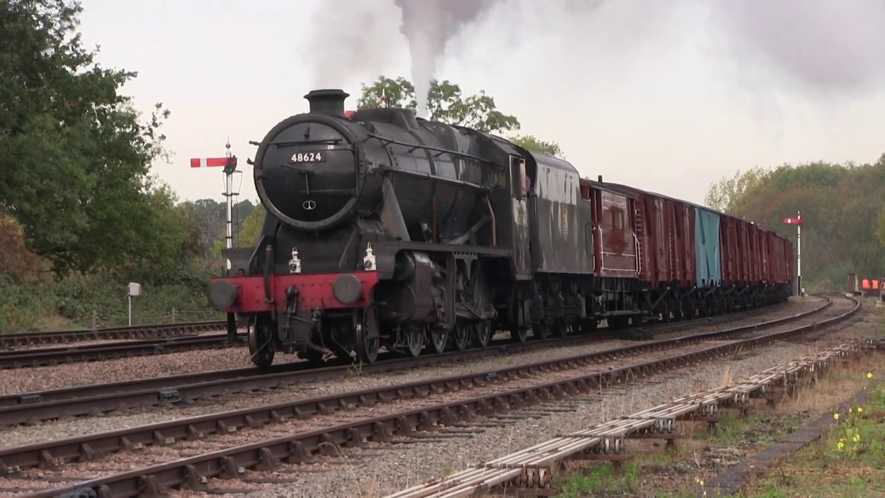 LMS Class 8F No.48624 southbound freight at Swithland [GCR 2018] - YouTube