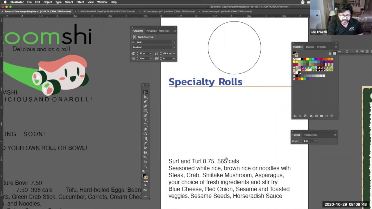 Menu Text in Adobe Illustrator - YouTube