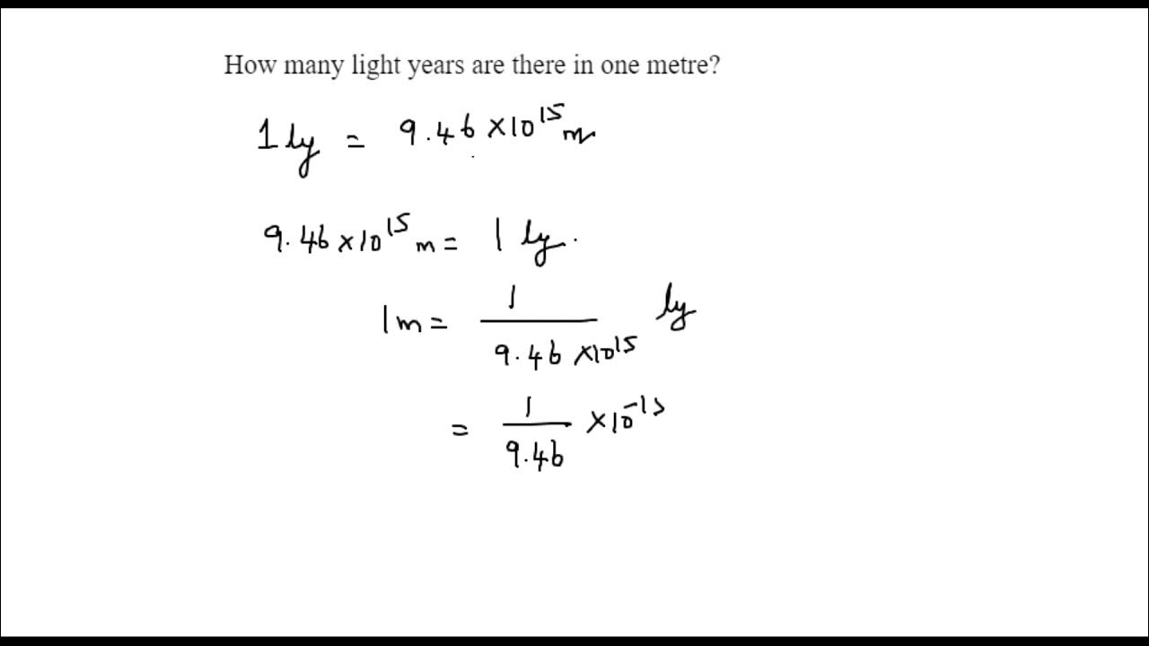 How many light years are there in one metre - YouTube