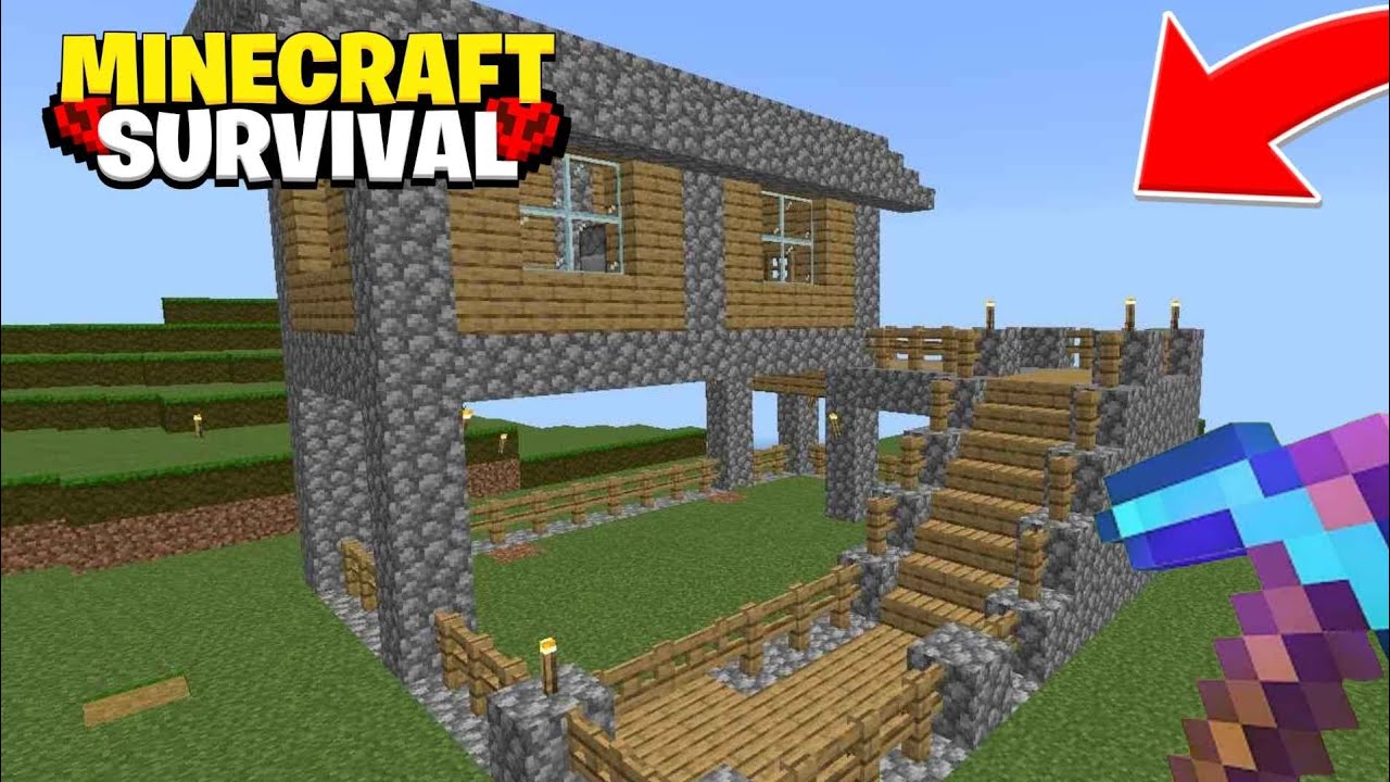I built my first house in minecraft pe 1.21 (Ep-2) #minecraftpe # ...