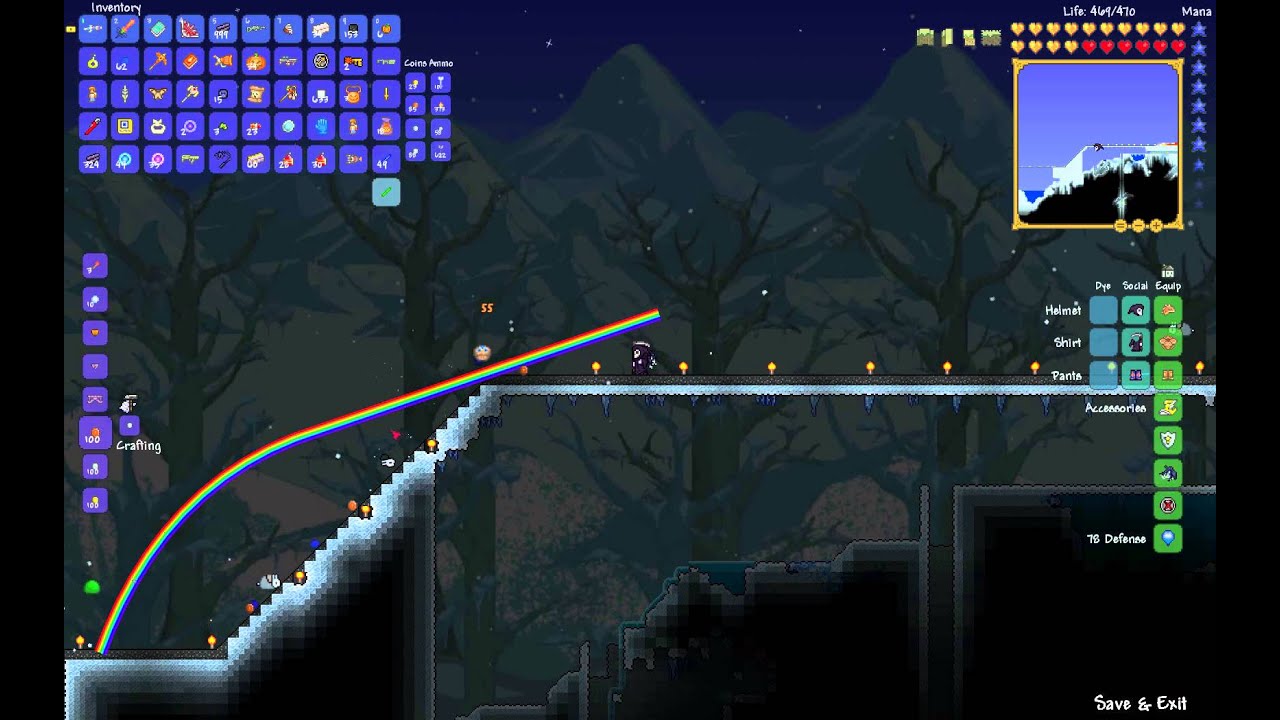 Terraria - The Destroyer vs. Rainbow gun & Horseman sword - YouTube