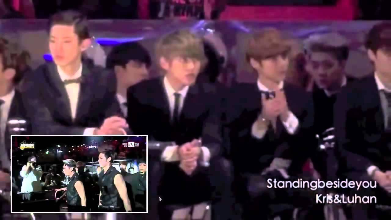 Big Bang & EXO's Reactions to Troublemaker & INFINITE's Performance [2013 MAMA] - YouTube