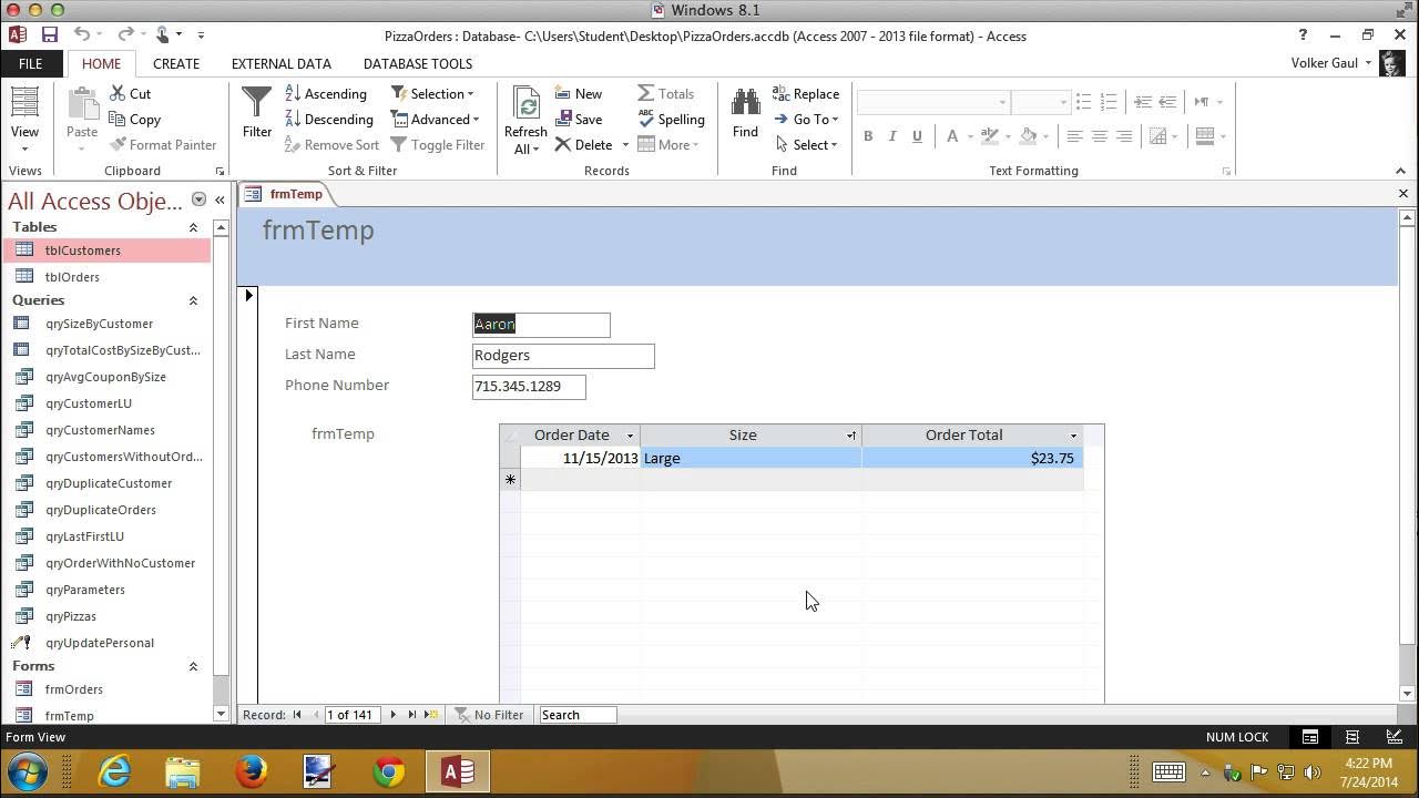 Int Access 4.3 Adding a Subform to a Form - YouTube