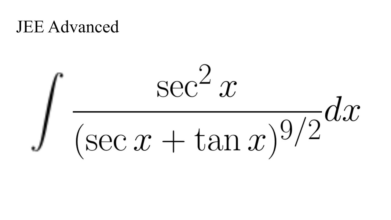 An Integral from JEE Advanced Exam - YouTube