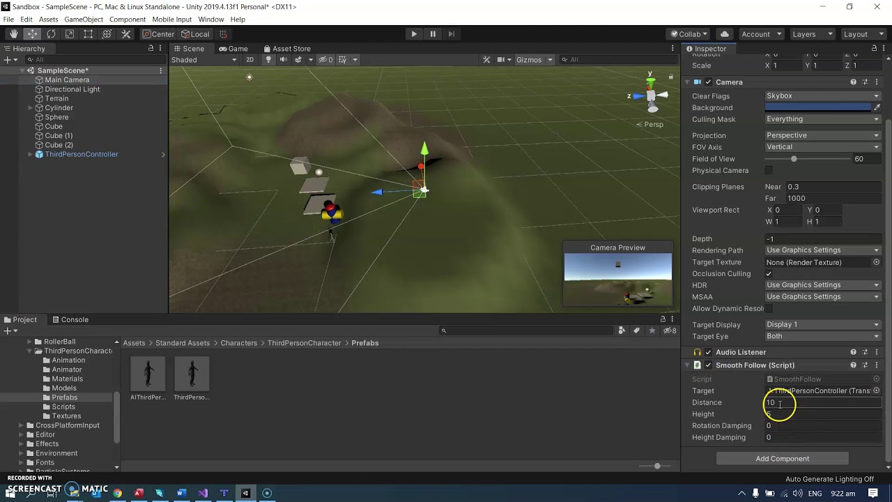 Unity Standard Assets - third person and smooth follow - YouTube