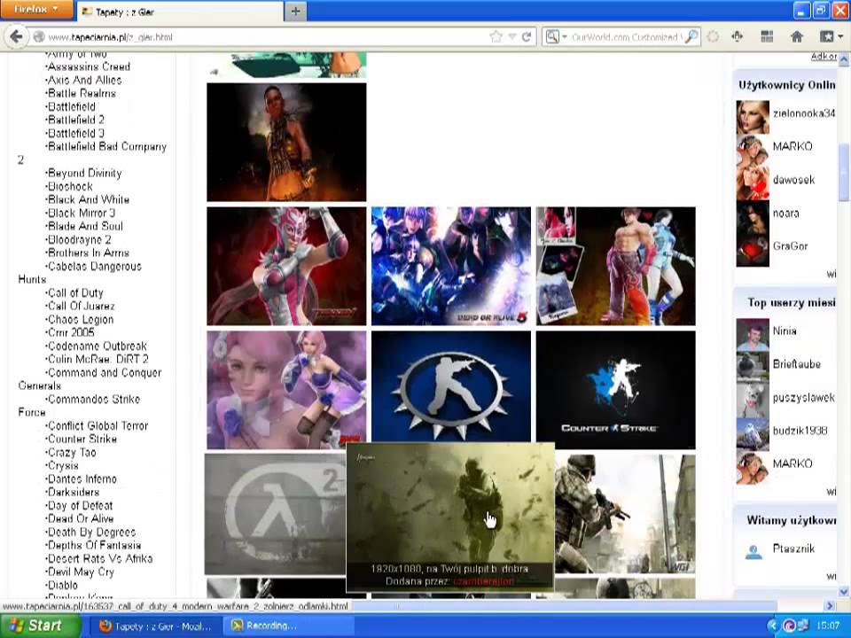 Fajne tapety z gier na pulpit - YouTube