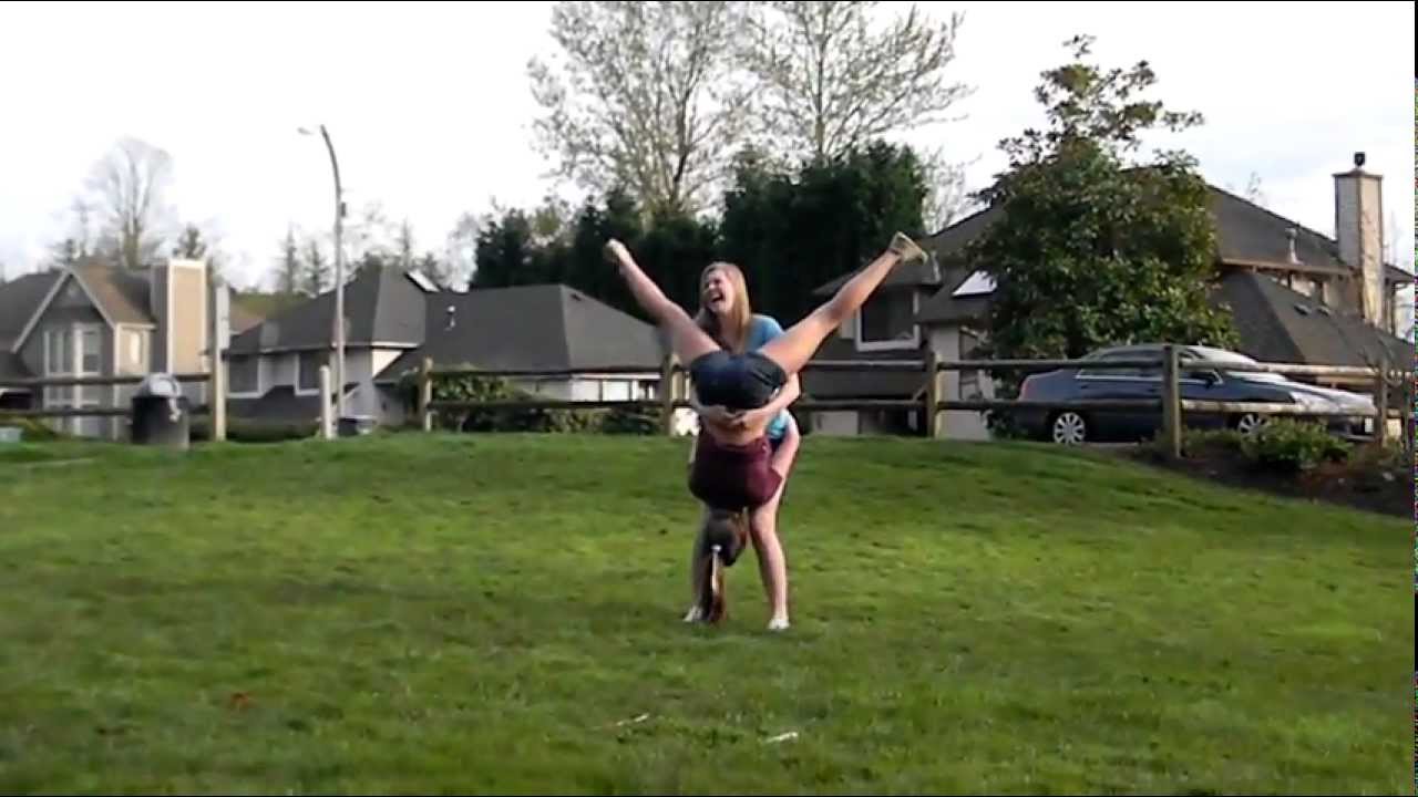 First getting up on failed 2 person cartwheel - YouTube