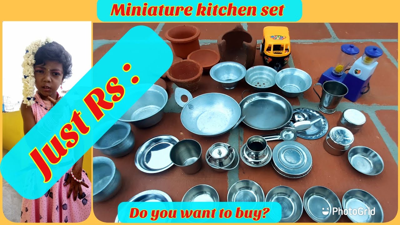 Mini kitchen set || tiny,mini cooking set || Sris mini food | miniature ...