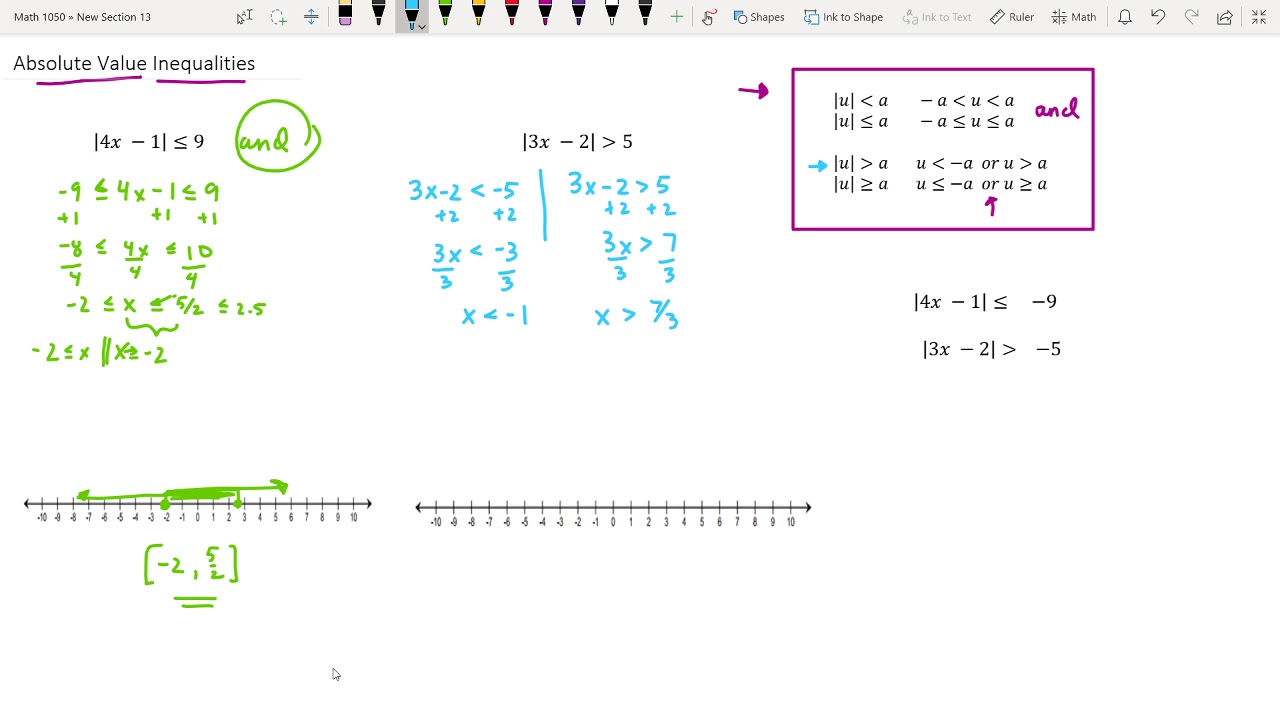 Absolute Value Inequalities - YouTube